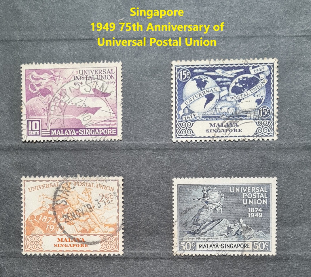 Singapore Stamps Lot: 1949 75th Anniversary of Universal Postal Union ...