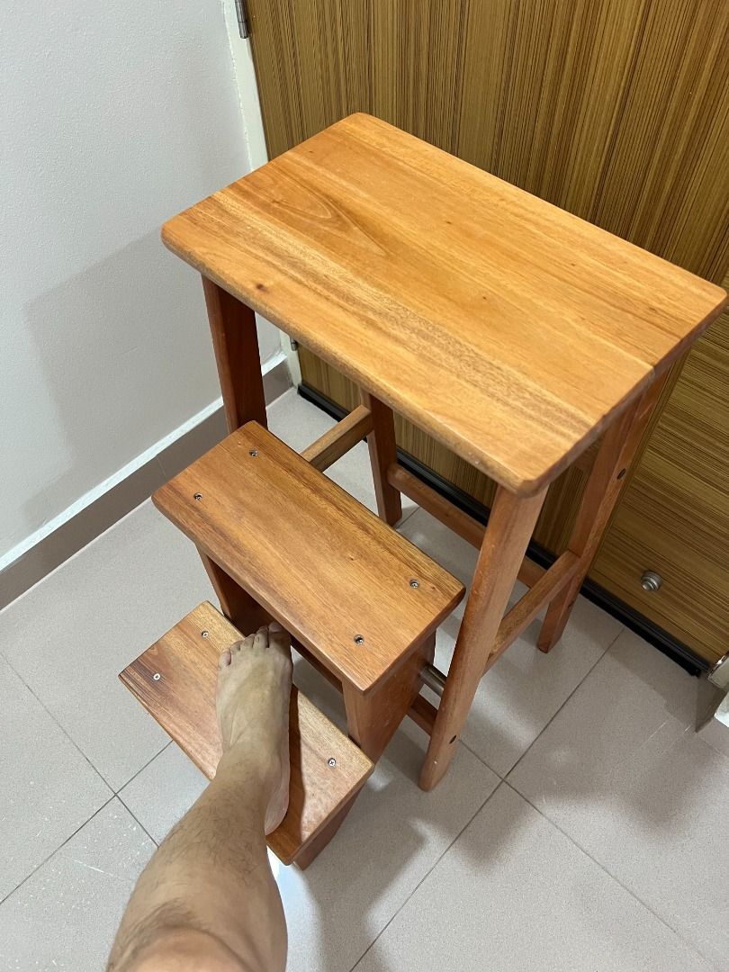 Solid Wood Folding Step Chair / Ladder Stool / Ladder Chair, Furniture ...