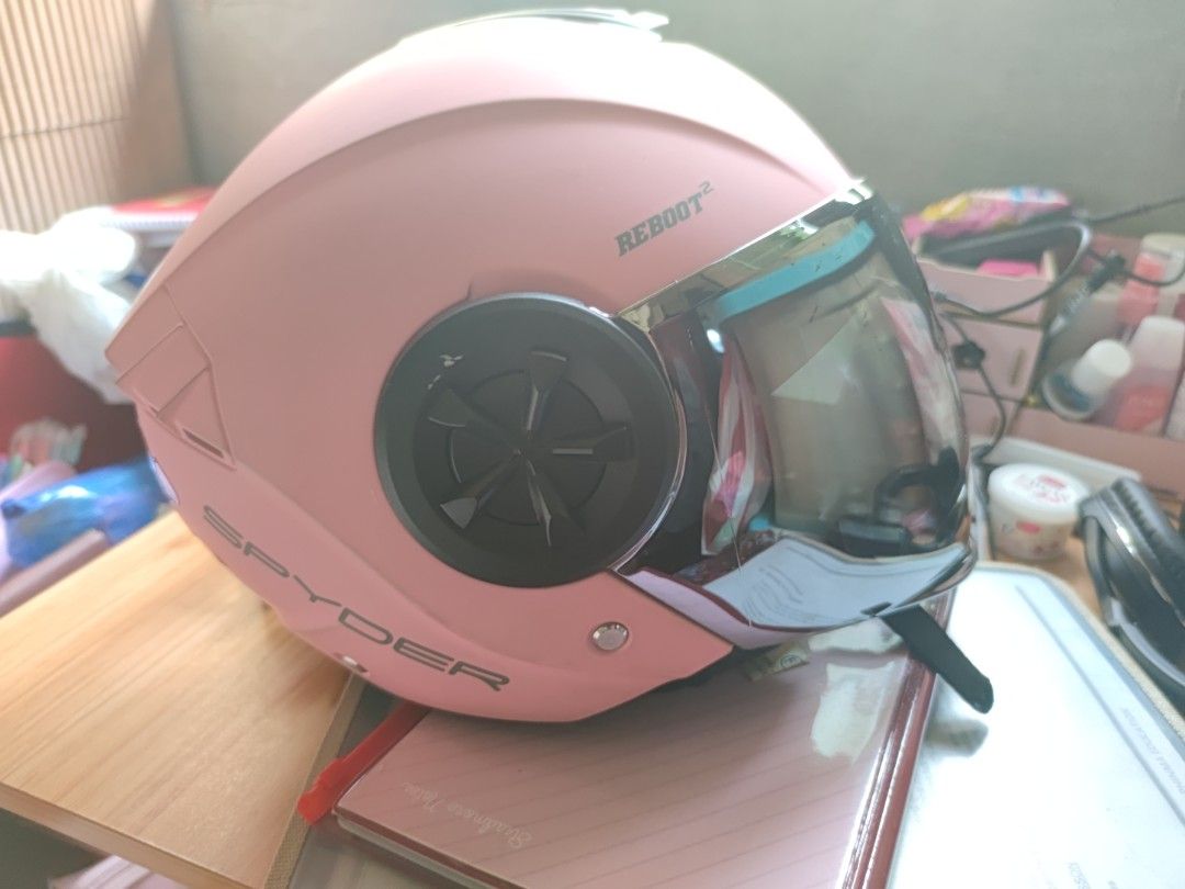Spyder reboot 2 half face helmet matte pink, Motorbikes, Motorbike ...