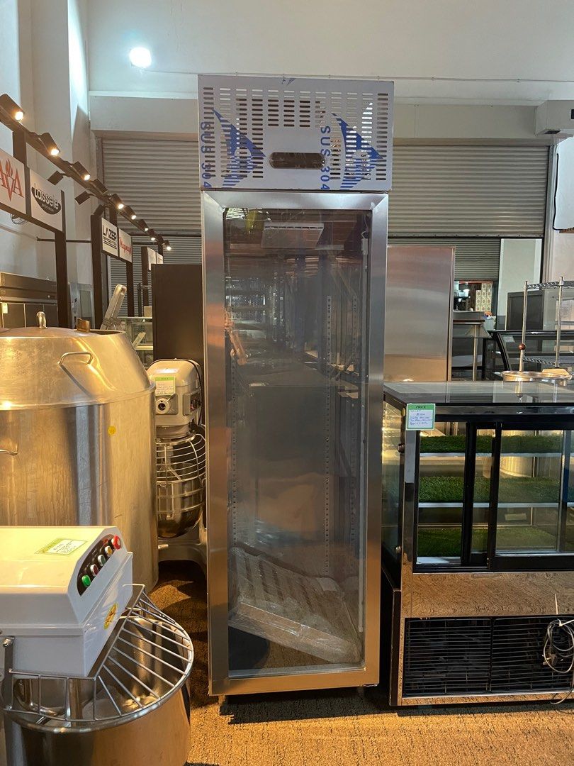 Stainless steel custom made big storage single door upright chiller ...