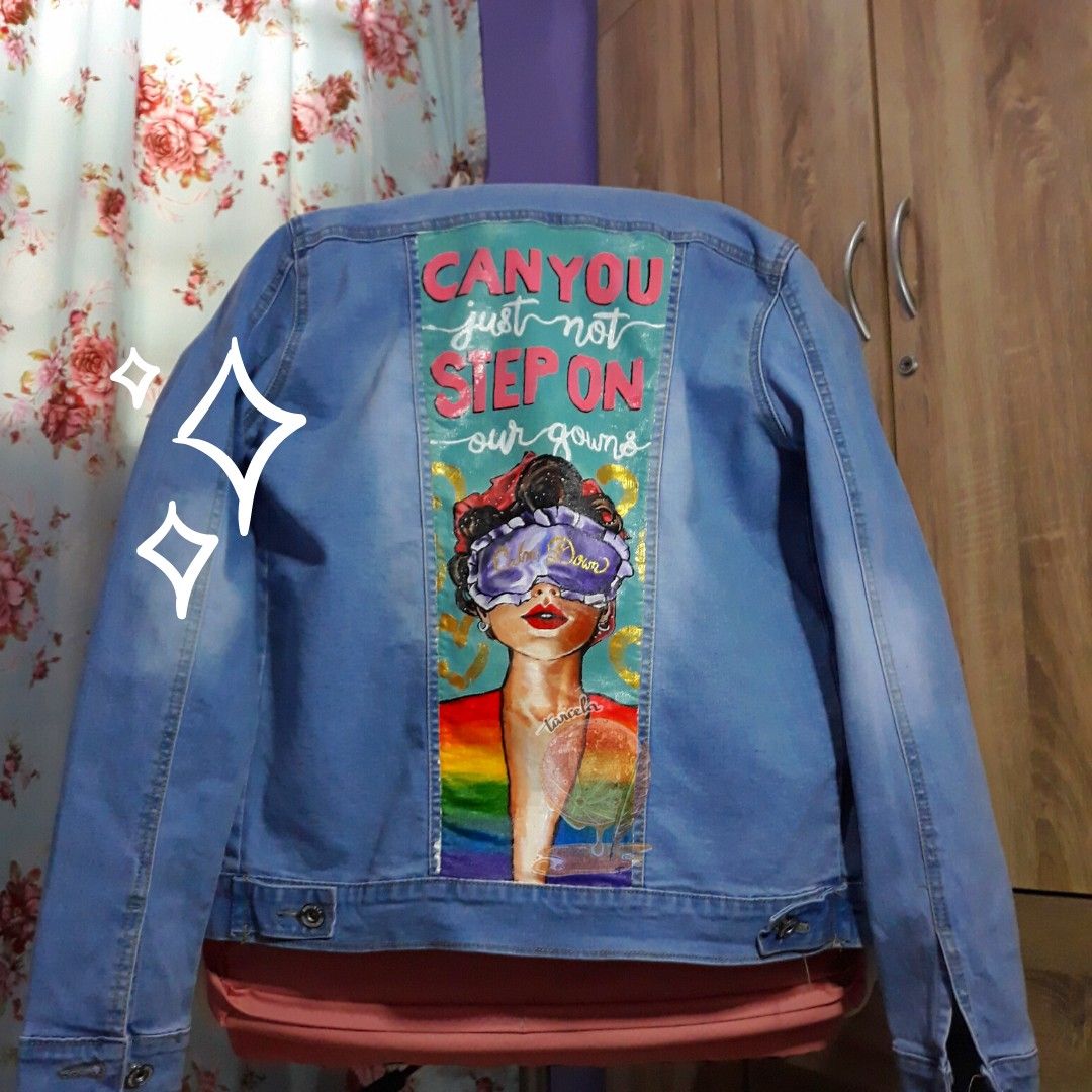 Taylor Swift CUSTOM Handpainted Denim Jacket, Women's Fashion, Coats ...