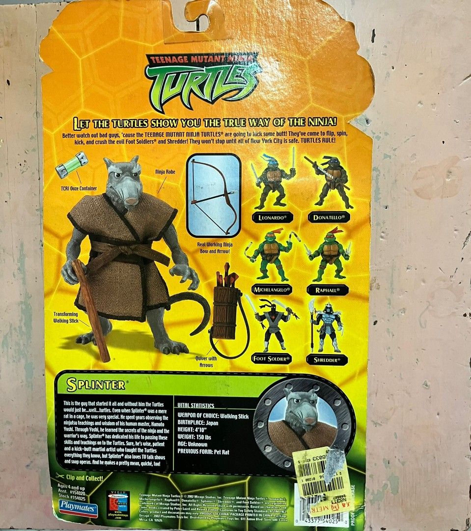 Teenage Mutant Ninja Turtles Vintage Splinter Action Figure, Hobbies ...