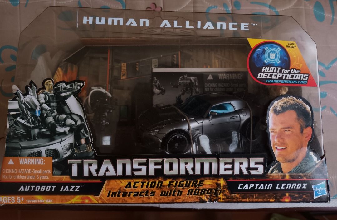 Transformers Human Alliance Autobot Jazz w/ Captain Lennox mini figure ...