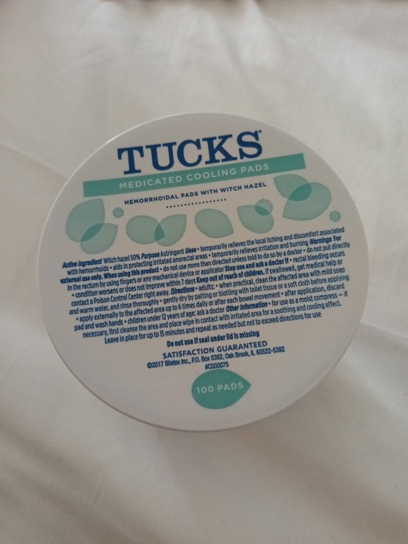 Tucks Medicated Witch Hazel Cooling Pads, Beauty & Personal Care ...