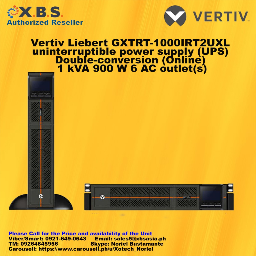 Vertiv Liebert GXTRT-1000IRT2UXL Double-conversion (Online) 1 kVA 900 W 6 AC outlet(s ...