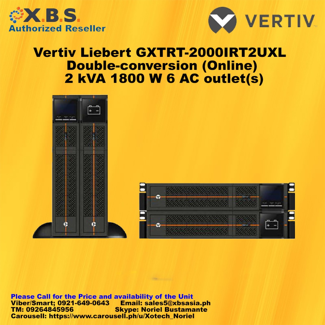 Vertiv Liebert GXTRT-2000IRT2UXL Double-conversion (Online) 2 kVA 1800 W 6 AC outlet(s ...