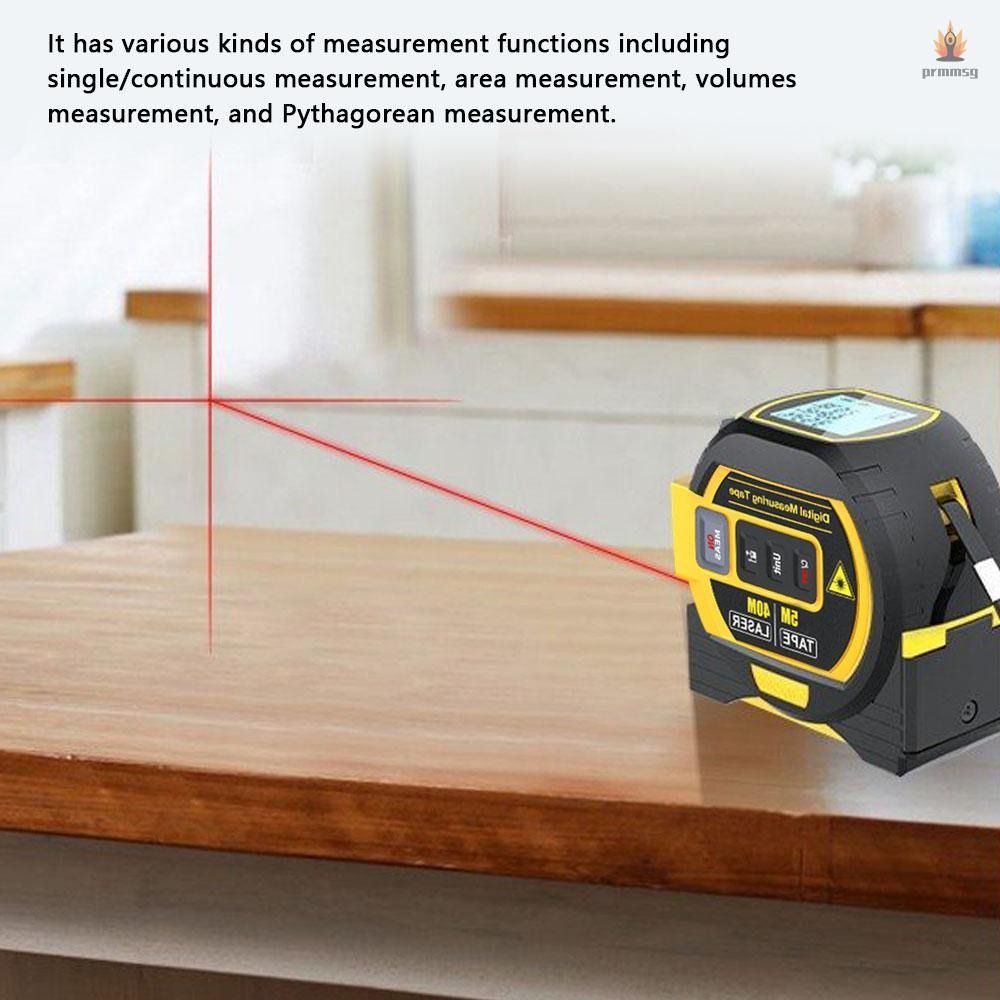 3in1 Laser Rangefinder 5m Tape Measure Ruler LCD Display with Backlight ...