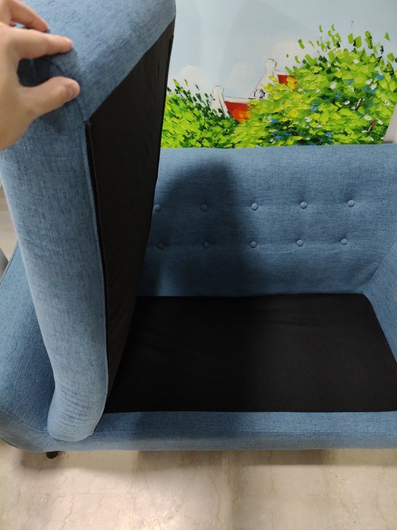 Alba Fabric Sofa (2 seater) Indigo Blue, Furniture & Home Living ...