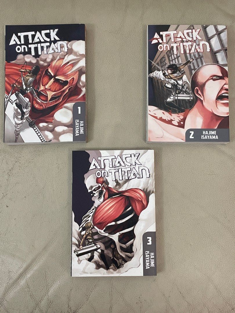 attack on titan manga vol. 1-3, Hobbies & Toys, Books & Magazines, Comics & Manga on Carousell