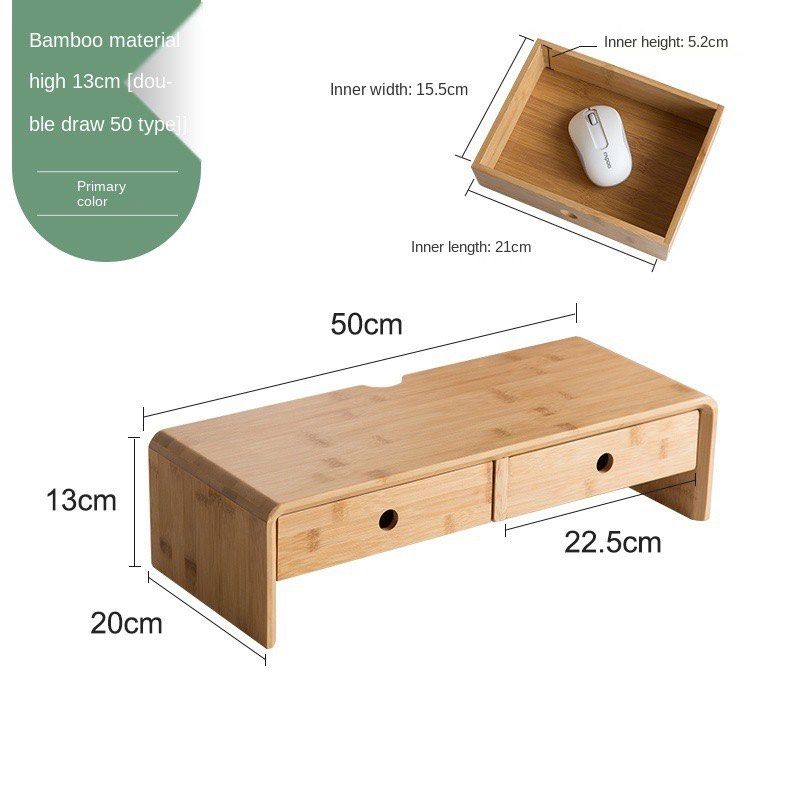 Bamboo monitor riser with drawer, Furniture & Home Living, Furniture ...