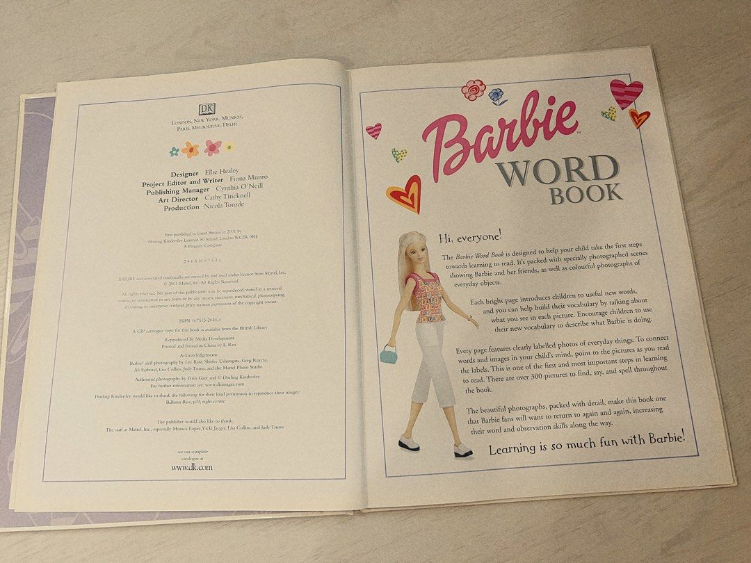 Barbie word book 300 words, Babies & Kids, Infant Playtime on Carousell