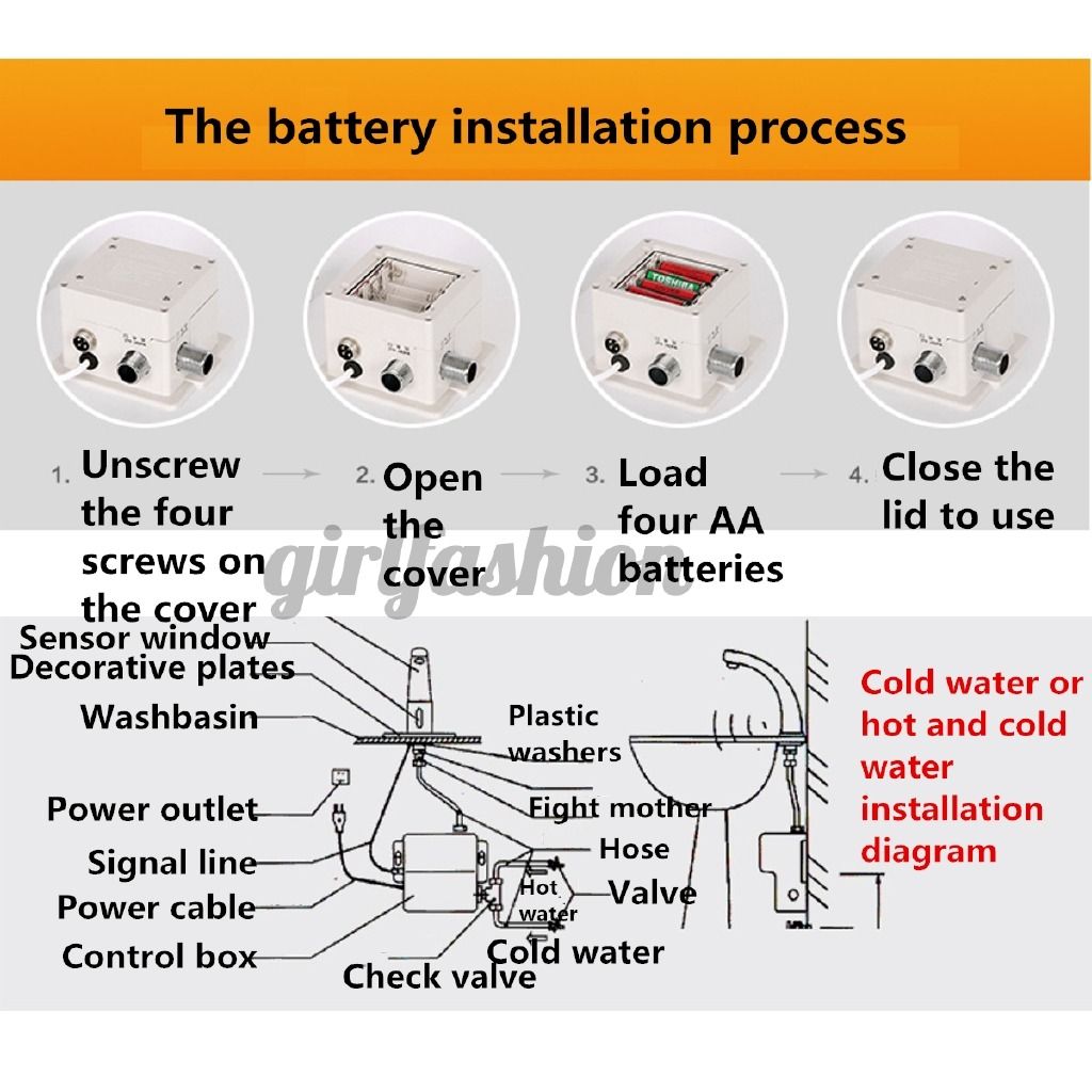 Bathroom Automatic Sink Mixers Sensor Tap Hands Free Infrared Water ...