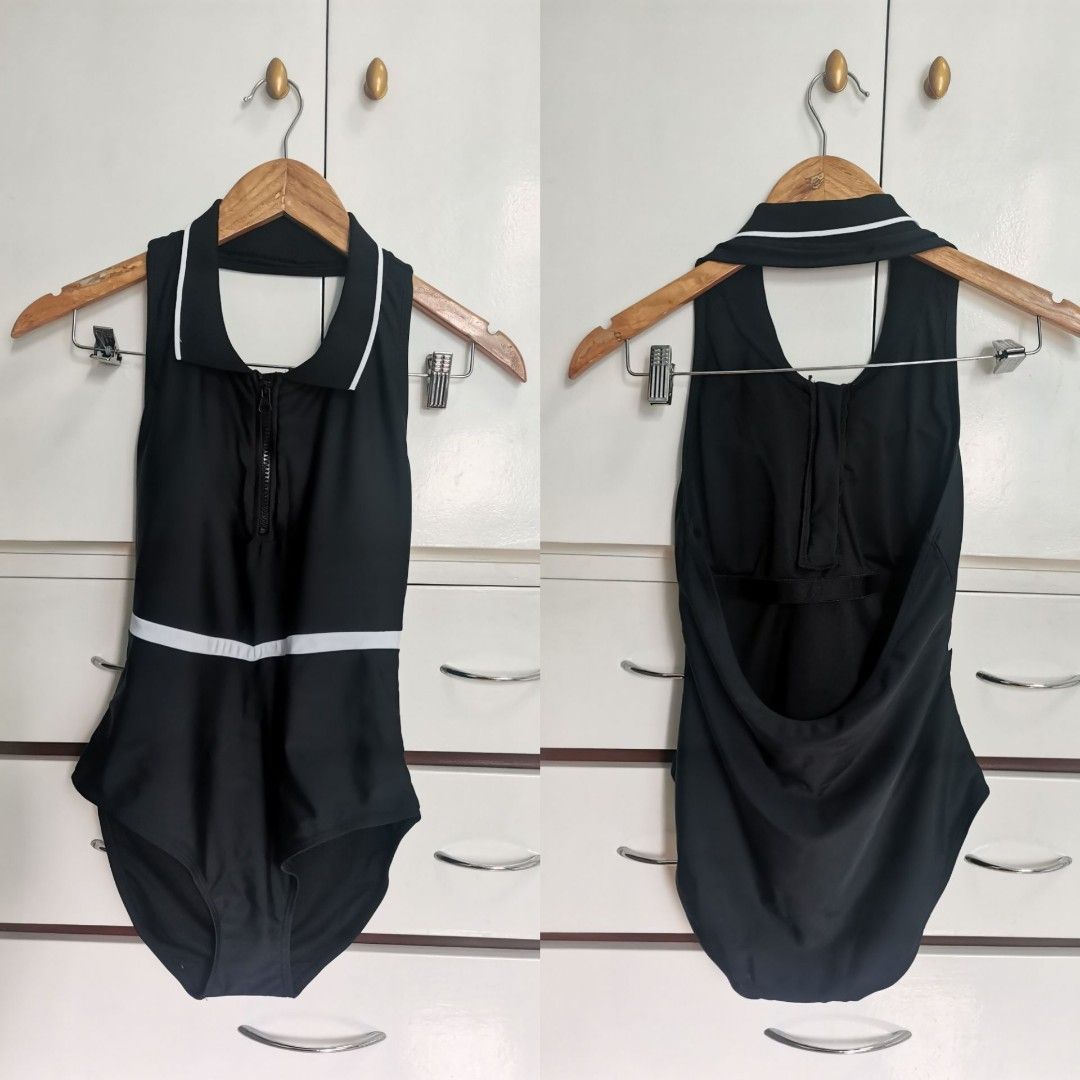 [USED ONCE] Bench One-piece Swimsuit: Black, Women's Fashion, Swimwear ...