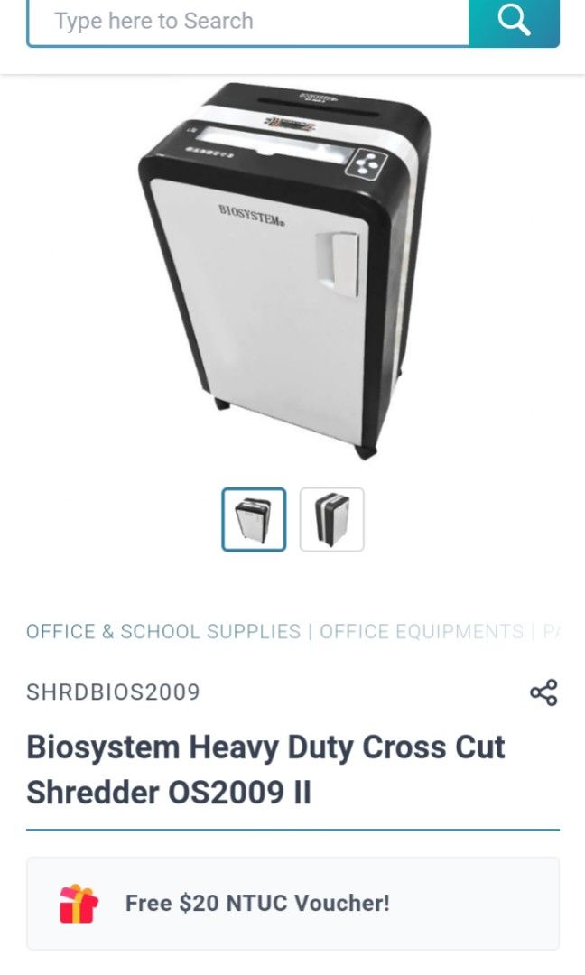 Biosystem Heavy Duty Cross Cut Shredder OS2009 II, Hobbies & Toys, Stationery & Craft ...