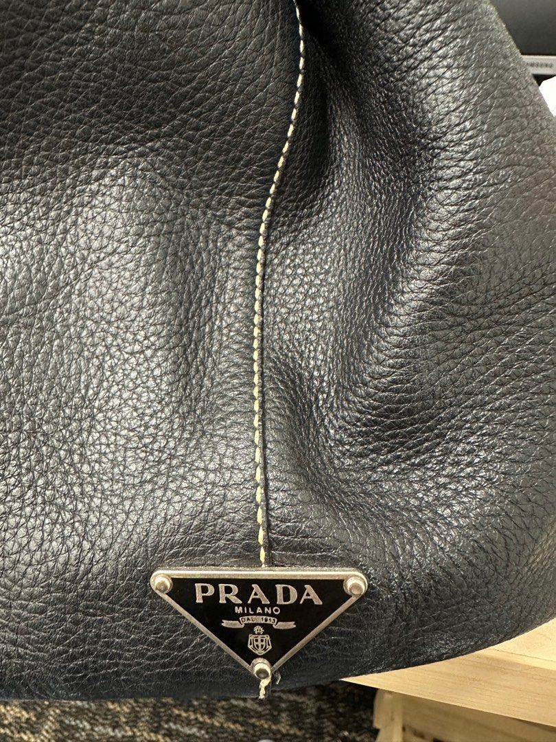Black Prada Leather Bag, Women's Fashion, Bags & Wallets, Shoulder Bags ...