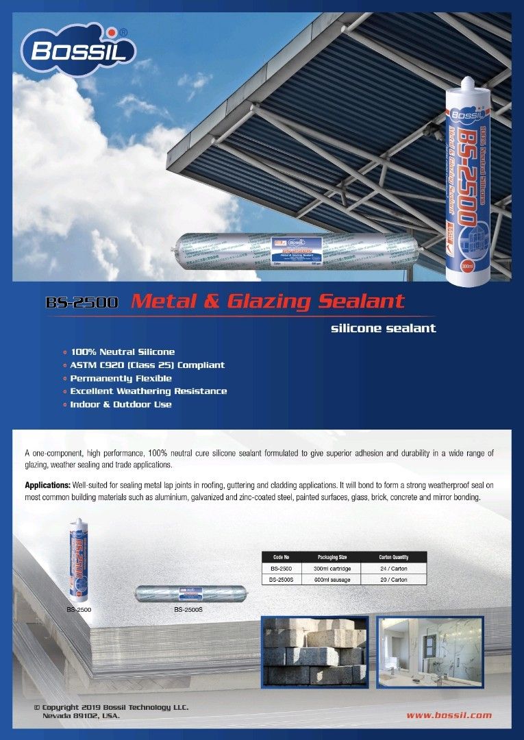 Bossil BS-2500 Metal & Glazing Sealant, Home Services, Others on Carousell