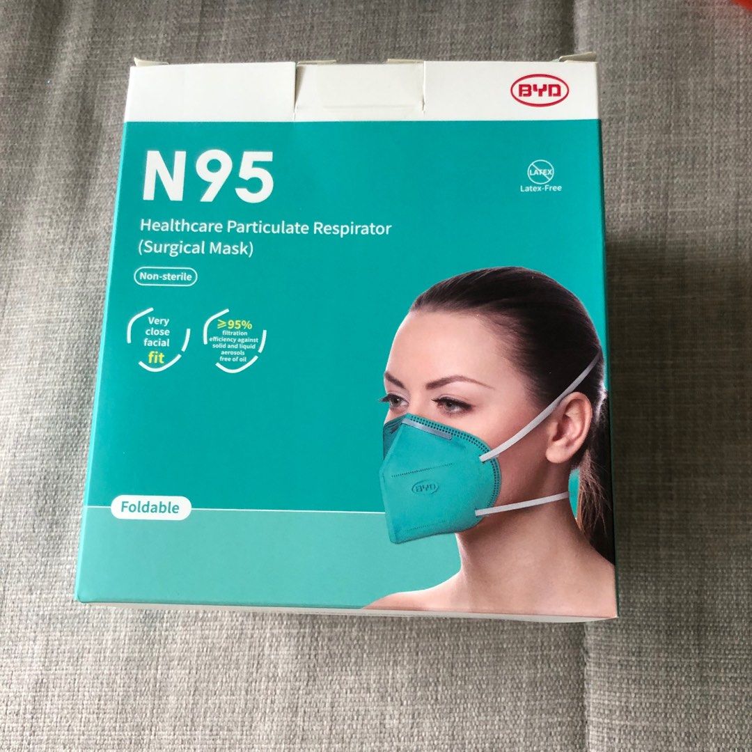 BYD N95 Mask, Health & Nutrition, Face Masks & Face Shields on Carousell