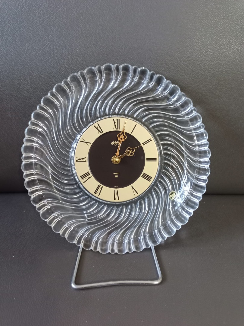 Japan Hoya Thick Cut Crystal Clock, Furniture & Home Living, Home Decor ...