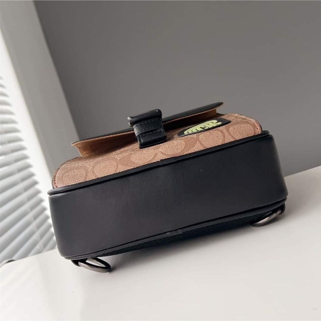 Coach CC017 Track Pack In Signature Canvas With Coach Patch - Khaki ...