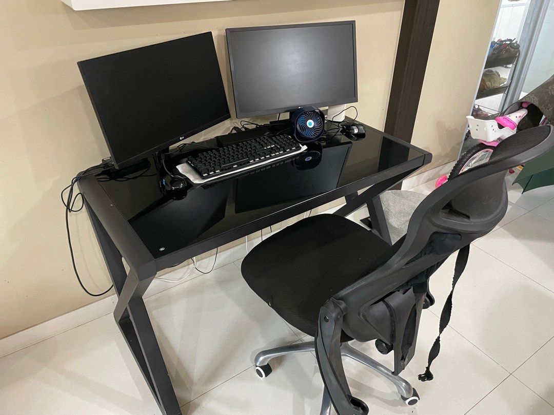 Computer Table/study table with 3C Tempered glass Elegant looking table ...