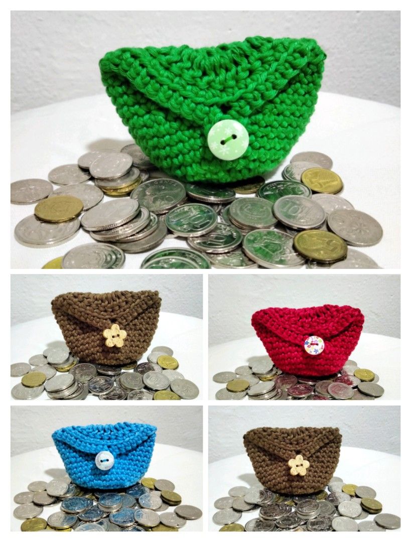 Crochet coin pouch, Hobbies & Toys, Stationery & Craft, Handmade Craft ...