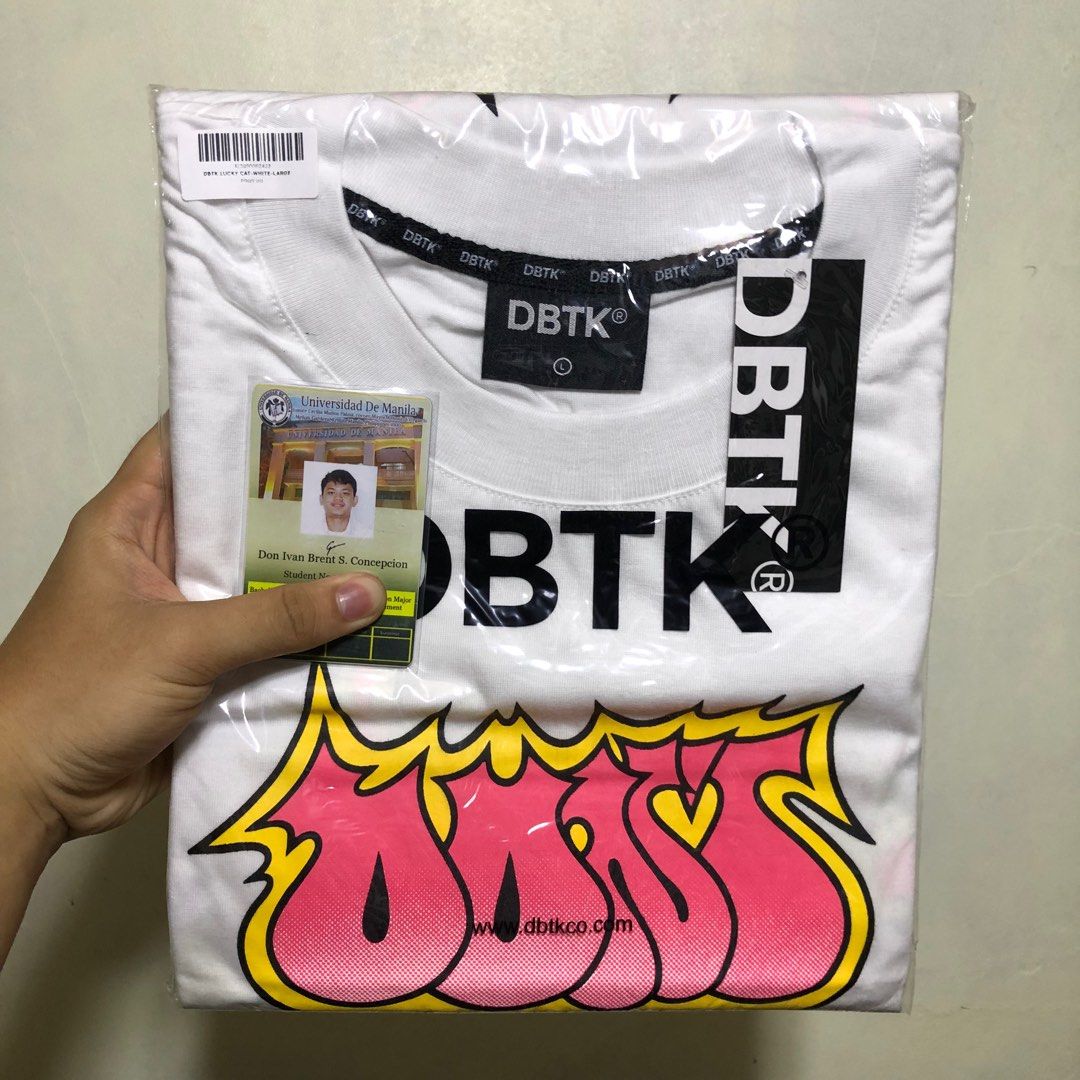 DBTK Lucky Cat Large Oversized color White, Men's Fashion, Tops & Sets ...