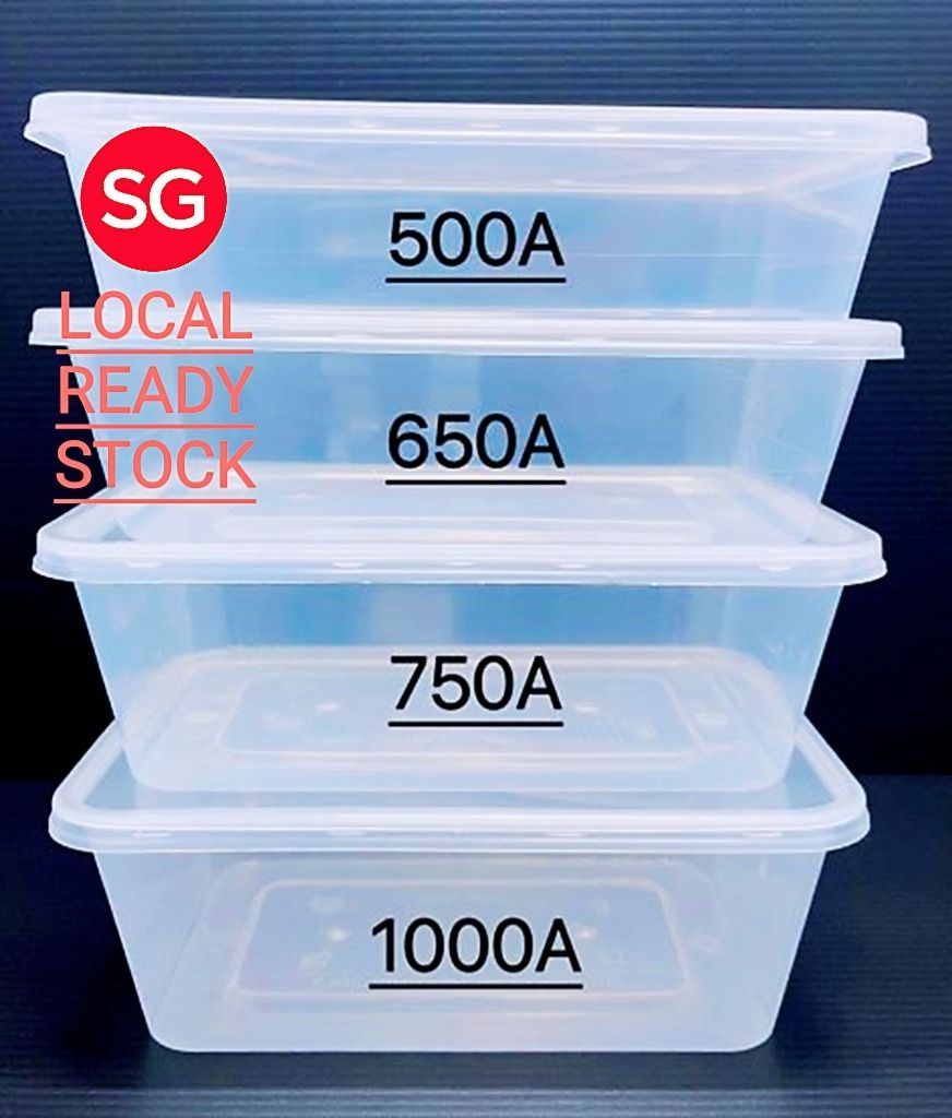 Disposable Rectangular Plastic Food Containers, Furniture & Home Living ...