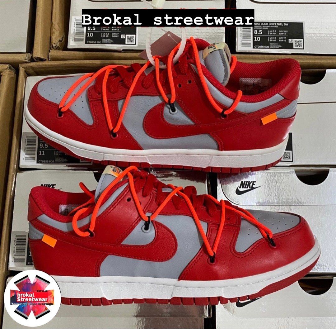 Dunk low university red X off-white, Men's Fashion, Footwear, Sneakers ...