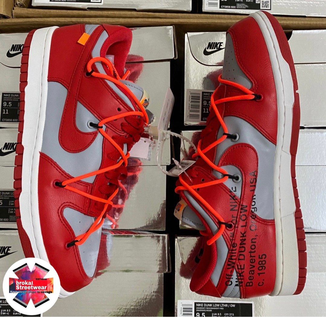 Dunk low university red X off-white, Men's Fashion, Footwear, Sneakers ...