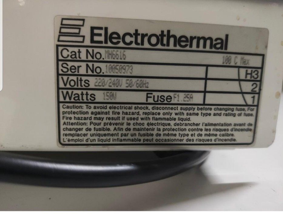 Electrothermal Slide Drying Bench Hotplate for sale @ $150 each (AAR ...