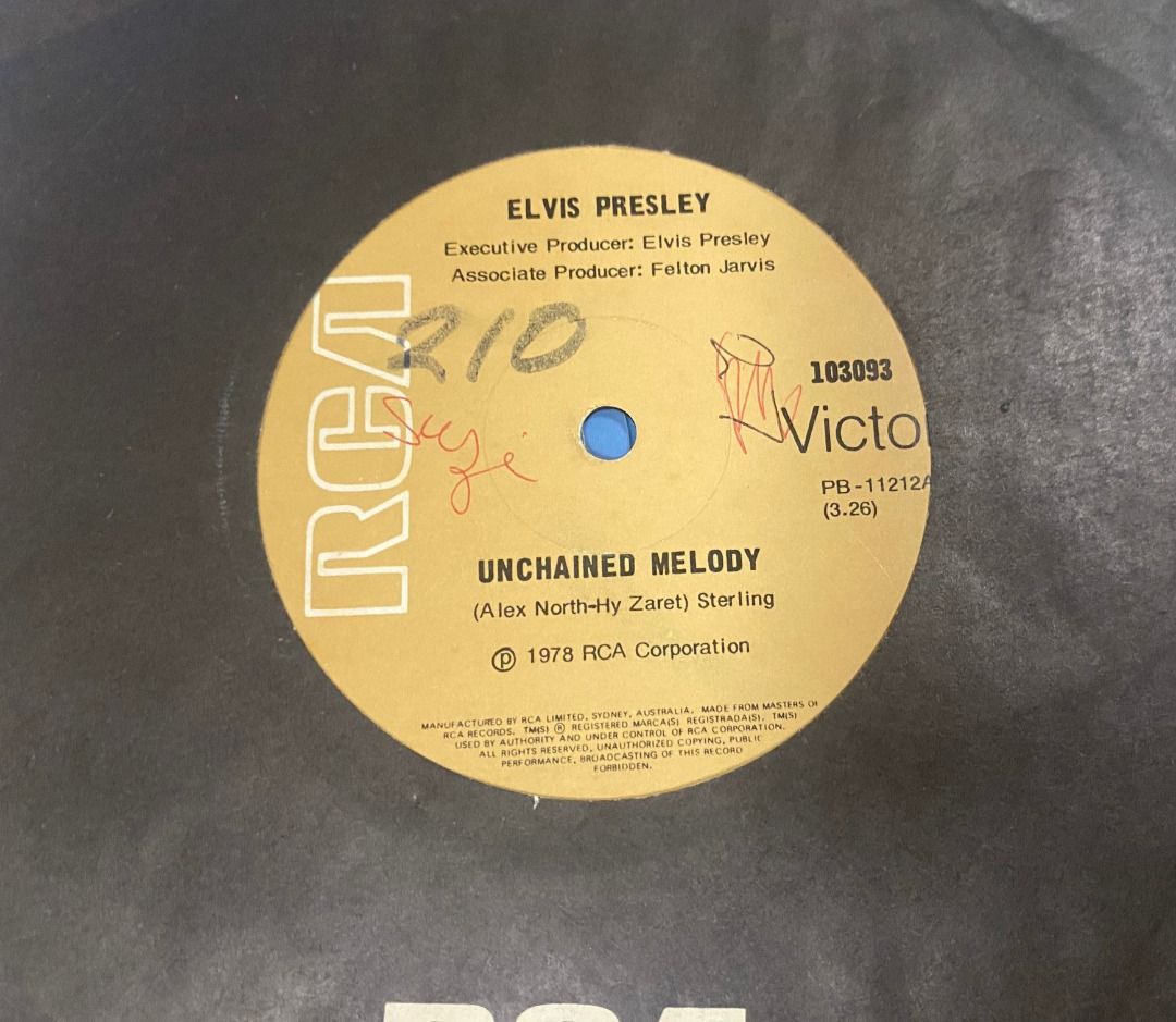 Elvis Presley Unchained Melody Softly As I Leave You 45 Rpm Vinyl
