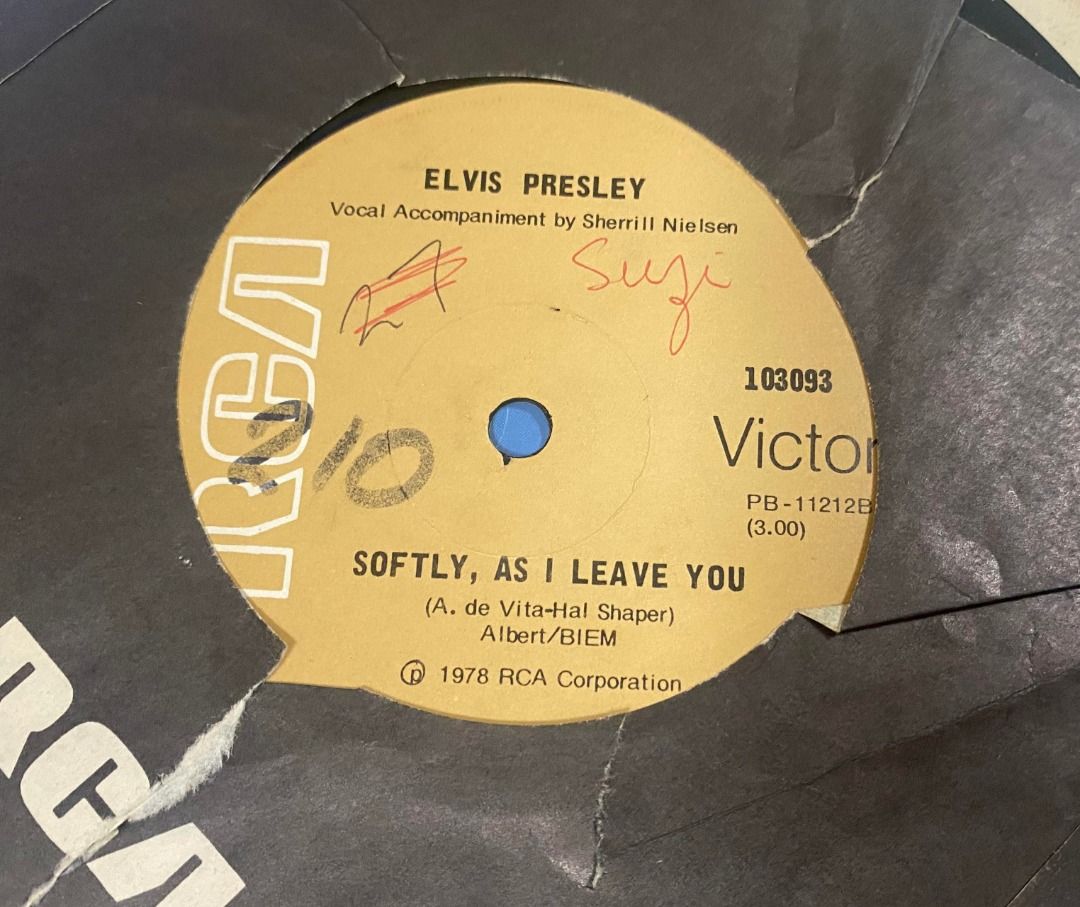 Elvis Presley Unchained Melody Softly As I Leave You 45 Rpm Vinyl