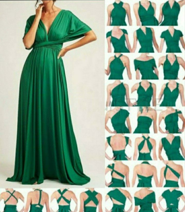 Emerald Green Infinity Gown / Multiway Gown, Women's Fashion, Dresses ...