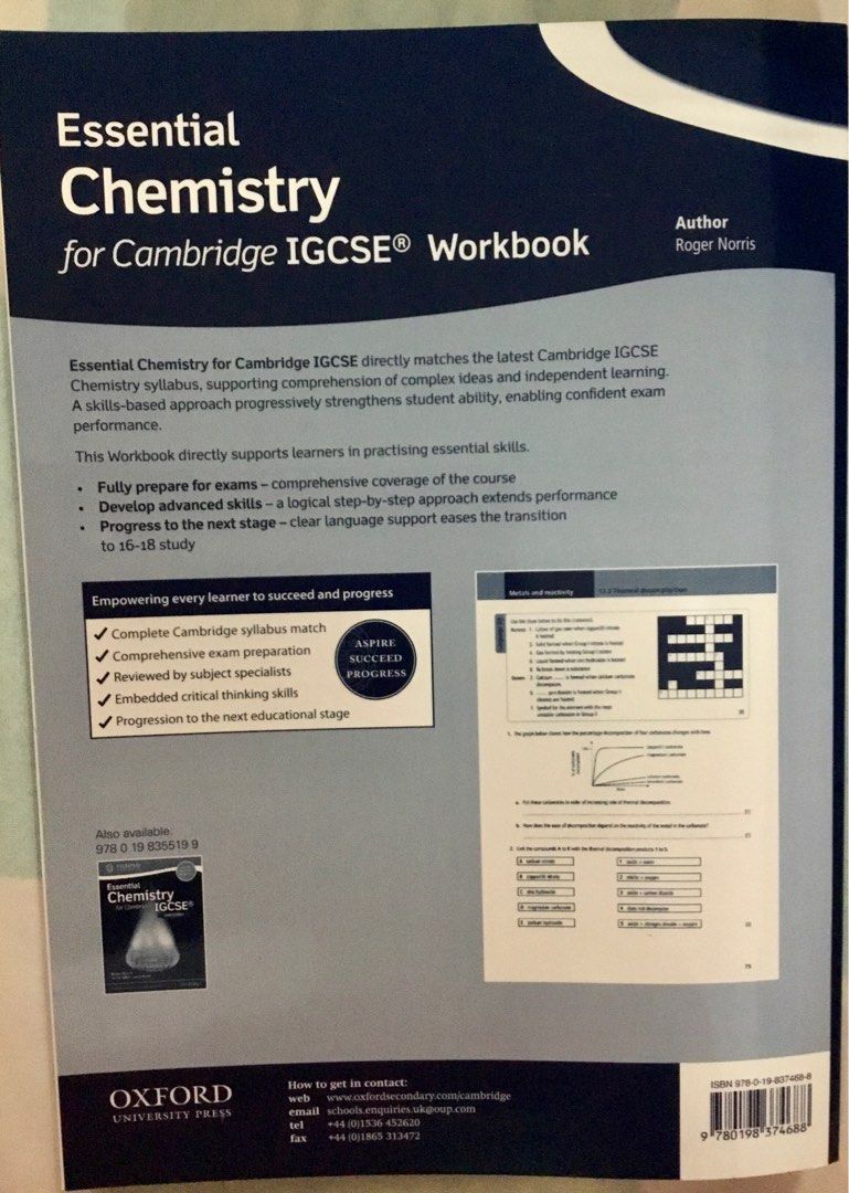Essential Chemistry Cambridge IGCSE Workbook by Roger Norris, Hobbies ...