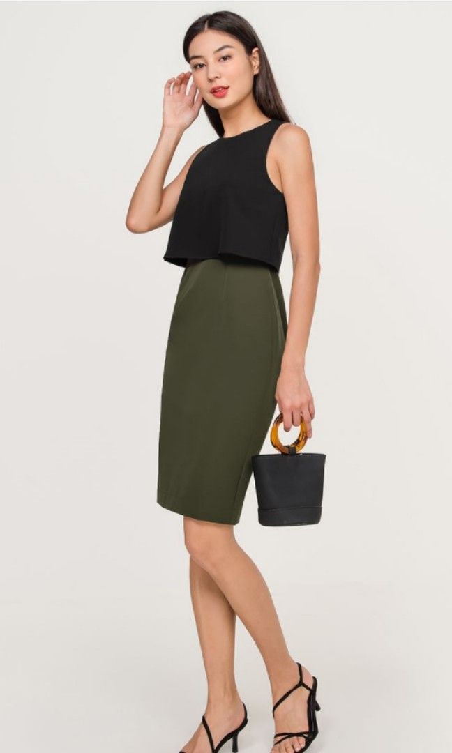 Fayth Leta Layered Colourblock Dress, Women's Fashion, Dresses & Sets ...