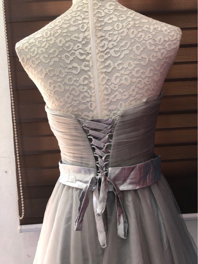 Filipiniana Gray Cocktail Dress, Women's Fashion, Dresses & Sets ...