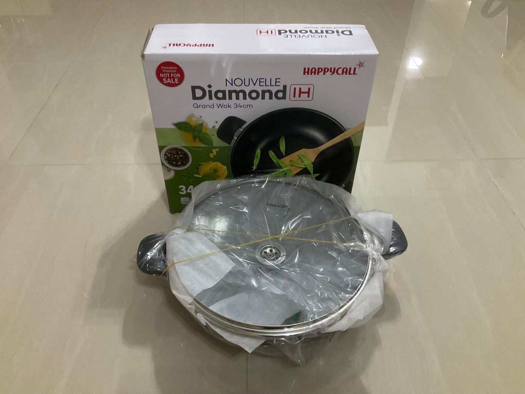 Happycall Nouvelle Diamond IH Grand Wok 34cm, Furniture & Home Living, Kitchenware & Tableware ...