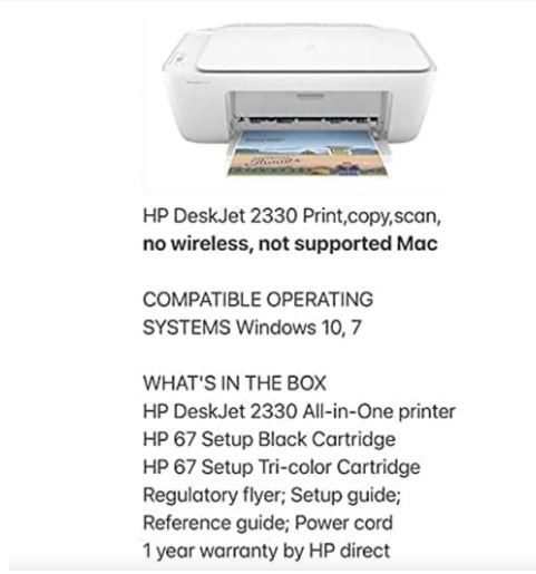 HP DeskJet 2330 All-in-One Printer Print Scan Copy replacement of ...