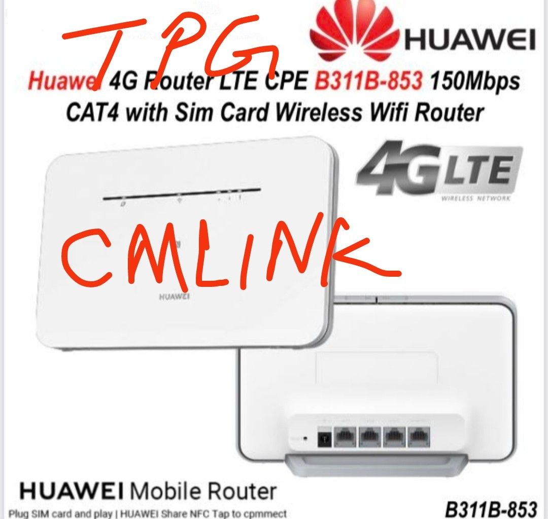 Huawei 4G LTE SIM card wifi router (used), Computers & Tech, Parts ...
