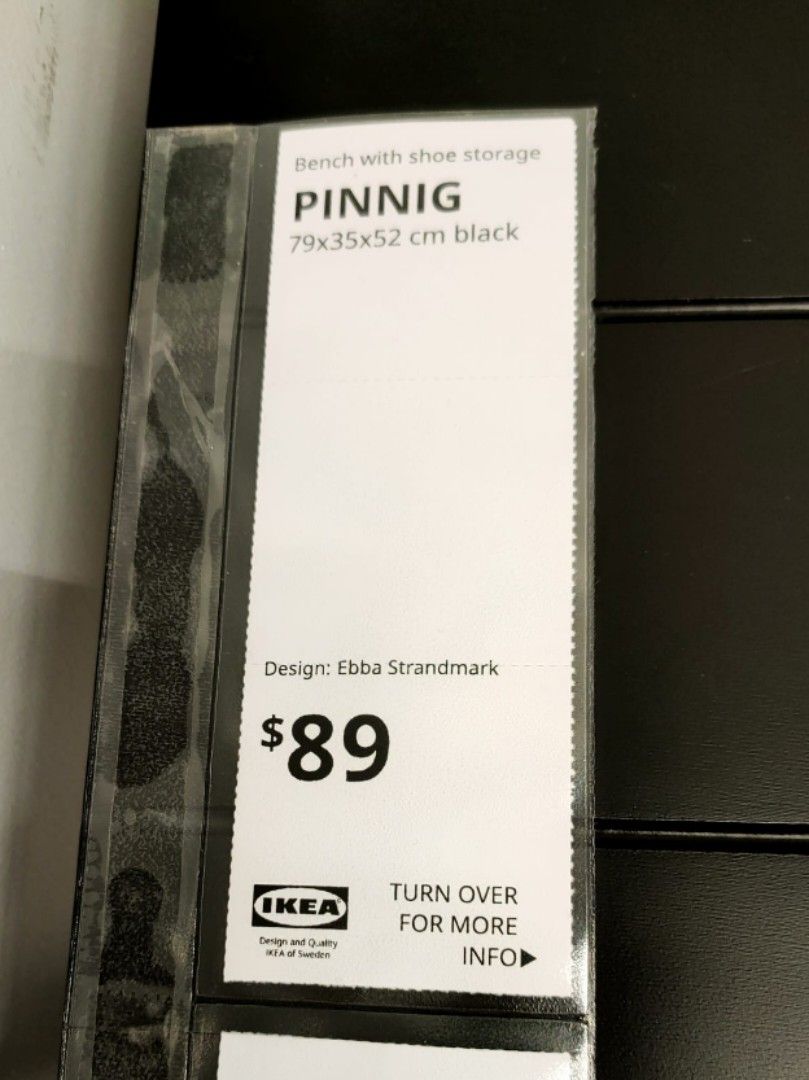IKEA Pinnig Black Shoe Rack Shelf, Furniture & Home Living, Furniture ...