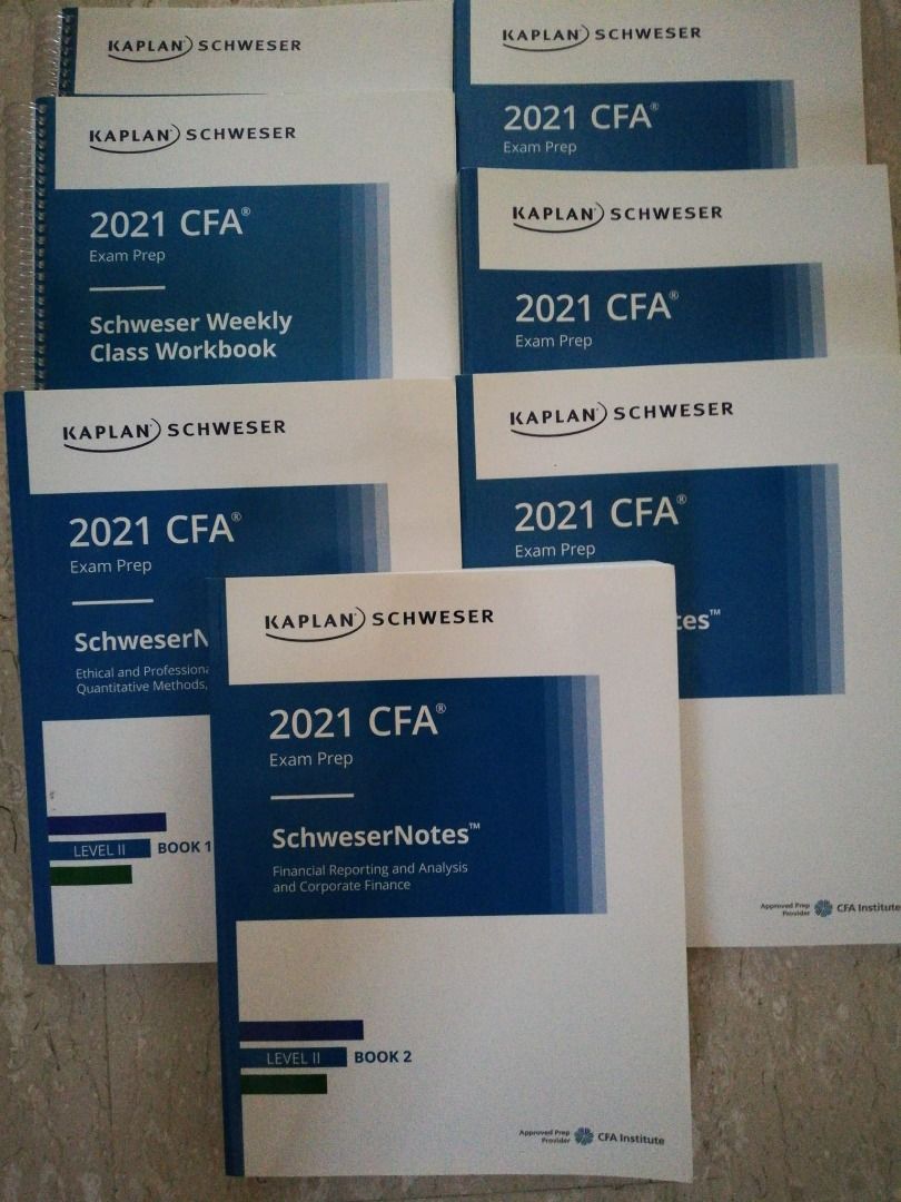 Kaplan Schweser CFA Level 2 2021 Books 1-5 + 2 wookbooks + Quicksheet ...