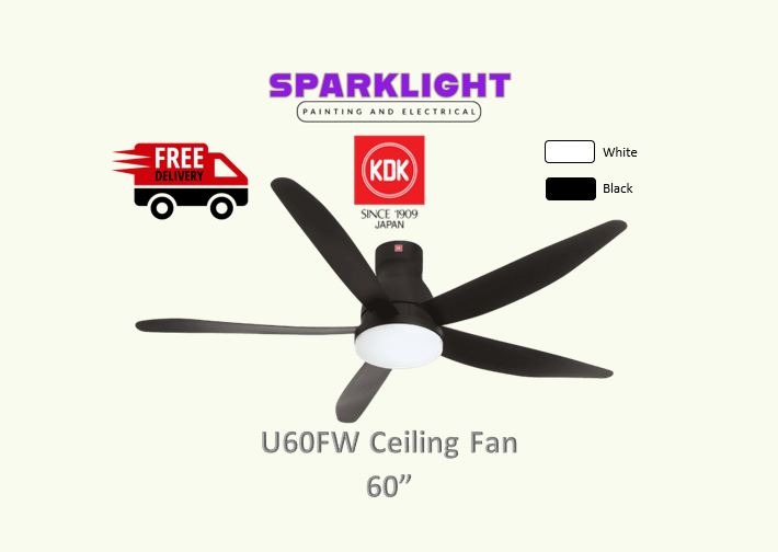KDK U60FW Ceiling fan 60", Furniture & Home Living, Lighting & Fans ...