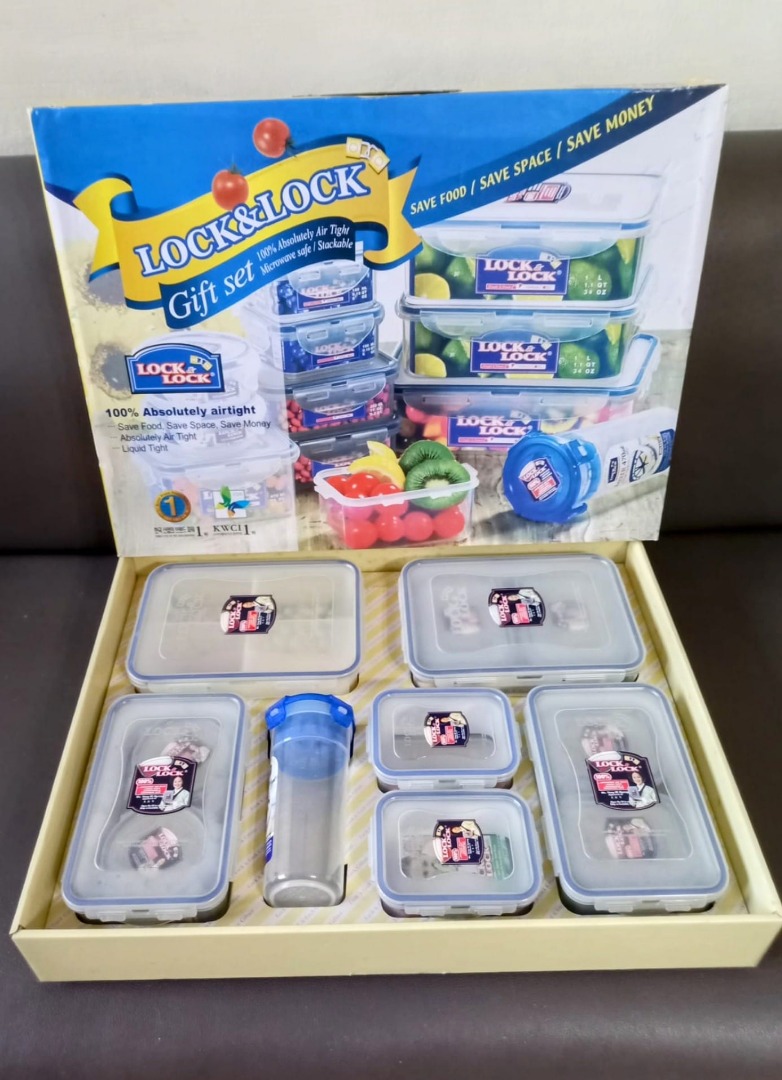 Lock & Lock gift set of food containers, Furniture & Home Living ...