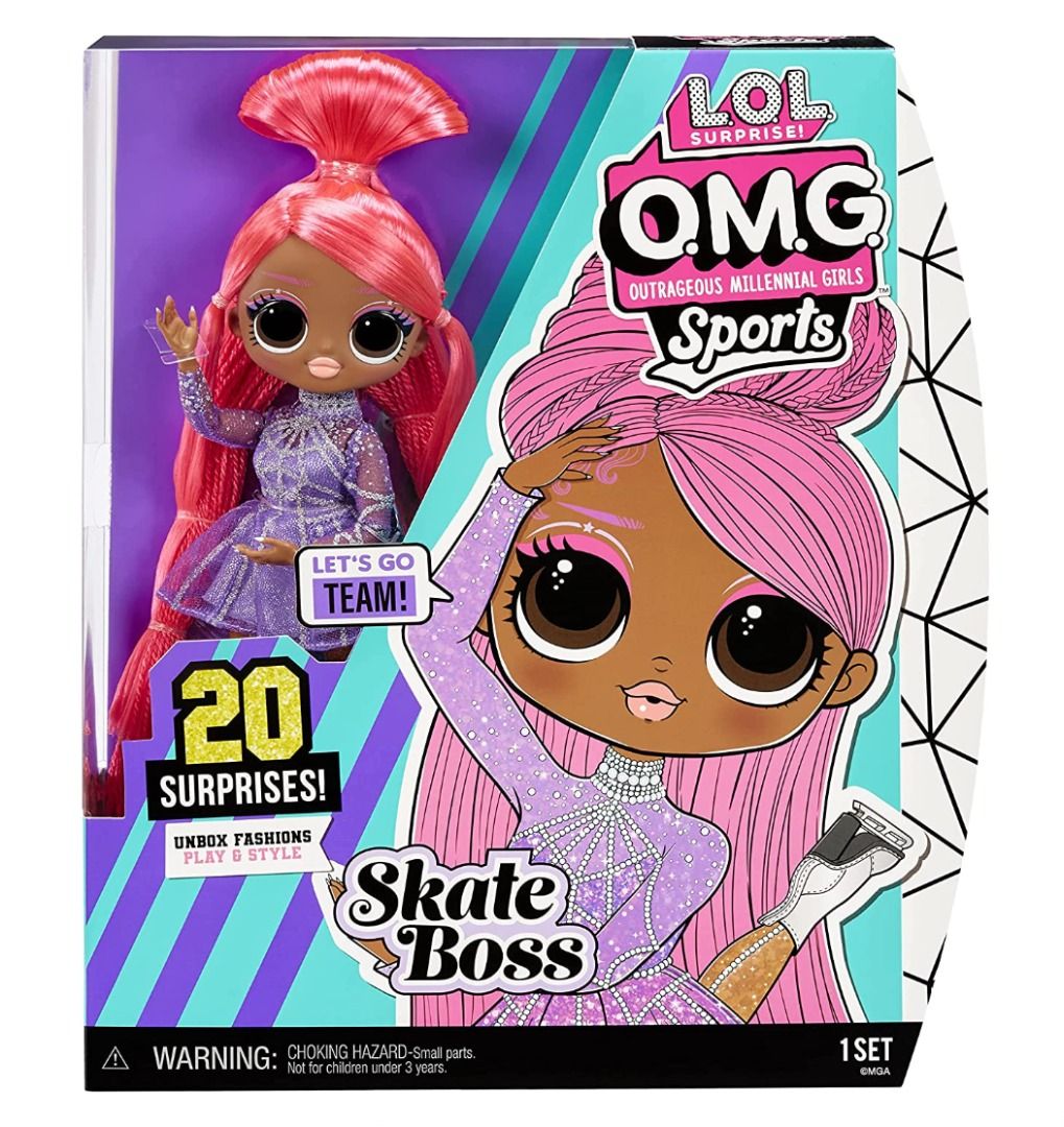 LOL Surprise OMG Sports Fashion Doll Skate Boss/Kicks Babe with 20 ...