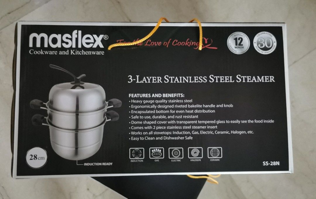Masflex 3 layer stainless steel steamer, Furniture & Home Living ...