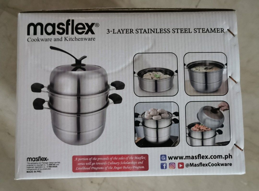 Masflex 3 layer stainless steel steamer, Furniture & Home Living ...