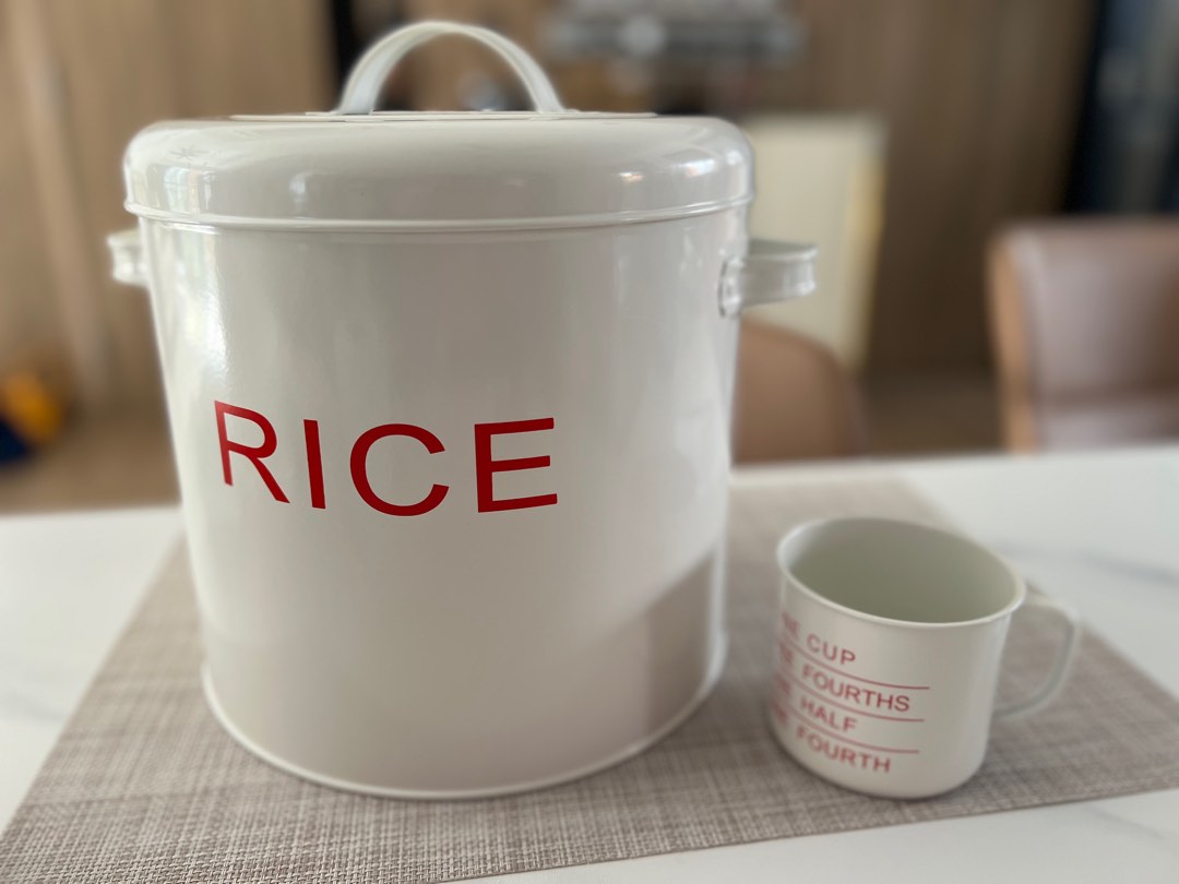 Metal Rice Container (New), Furniture & Home Living, Kitchenware ...