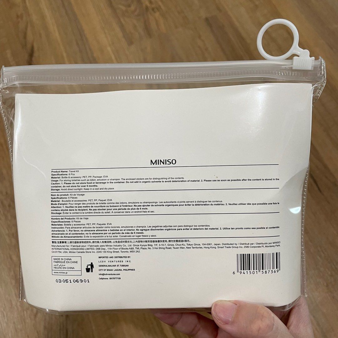 Miniso Travel Kit bottles, Furniture & Home Living, Home Improvement ...