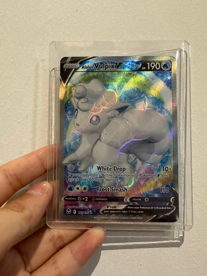 NEWLY MINTED Alolan Vulpix V (Full Art) - SWSH12: Silver Tempest (SWSH12), Hobbies & Toys, Toys ...