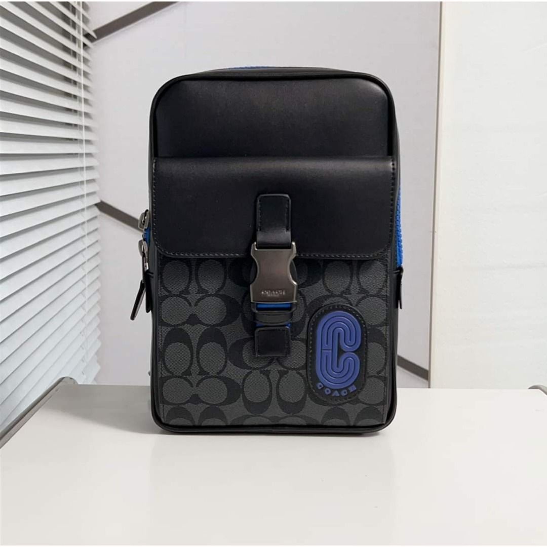 Original Coach CC017 Track Pack In Signature Canvas With Coach Patch ...